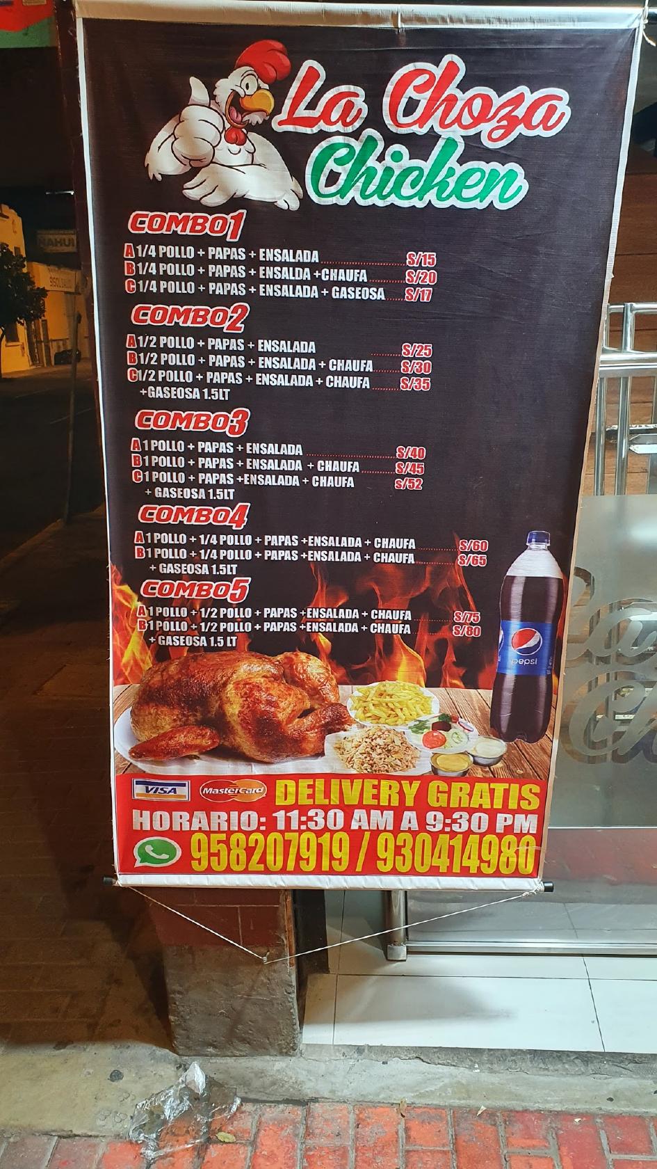 Menu at Choza Chicken restaurant, Surquillo