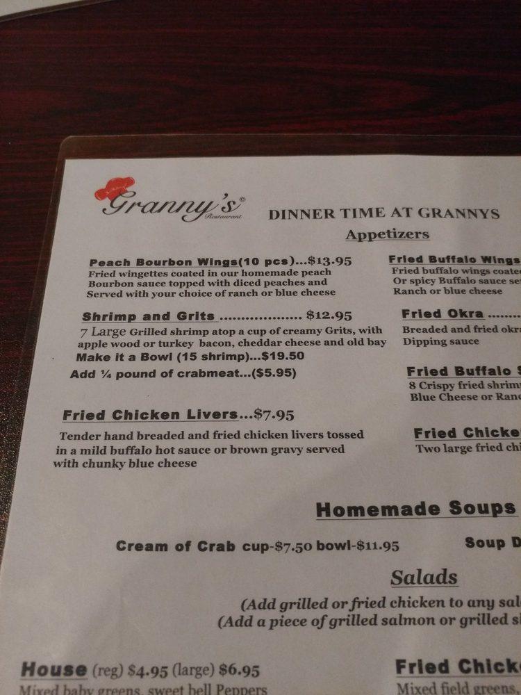 Menu at Granny's Restaurant, Owings Mills, Groffs Mill Dr