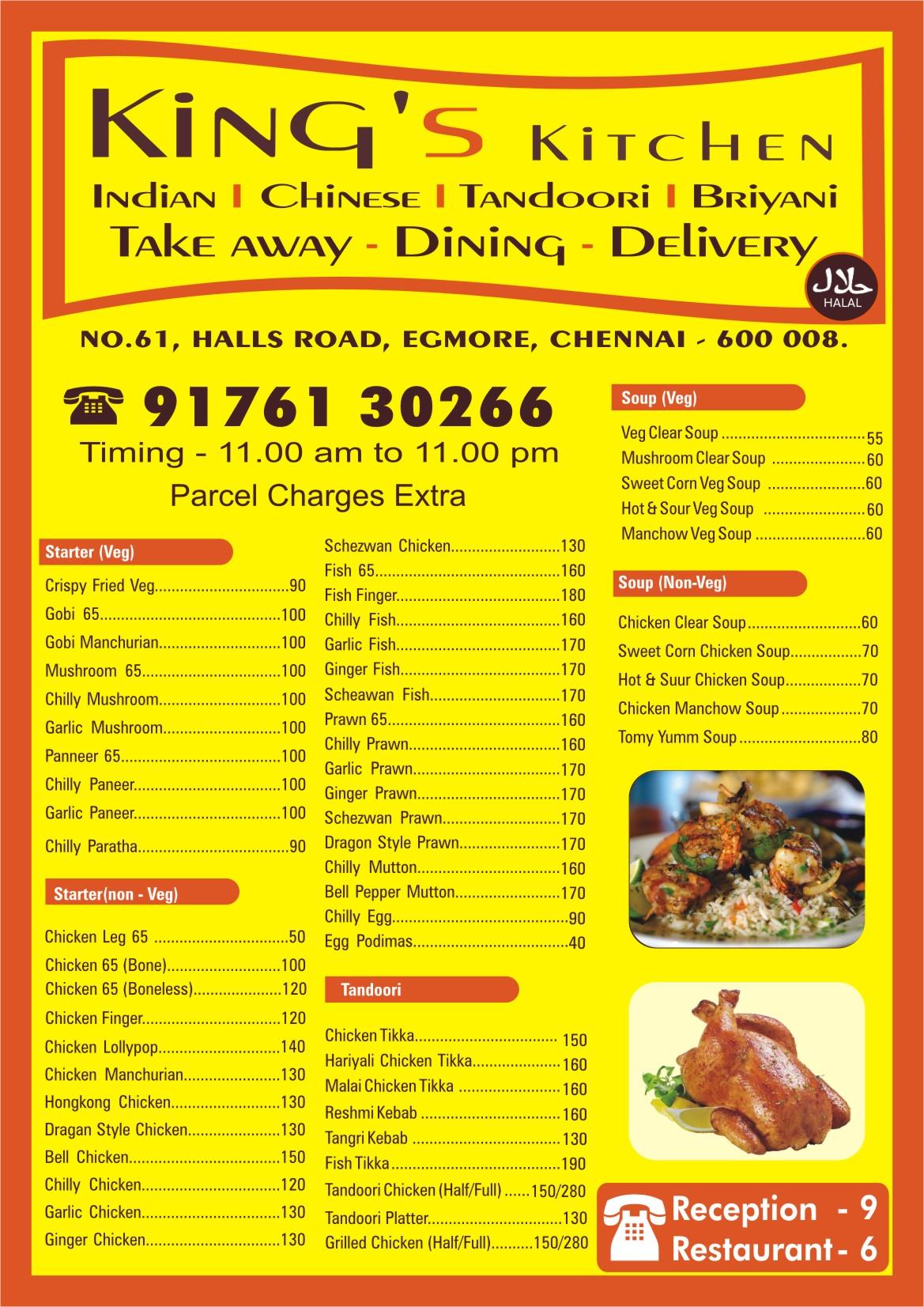 Menu at King's Kitchen, Chennai, 61