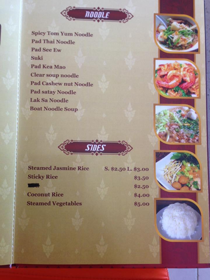 Menu at Thai Central in oak flats restaurant, Oak Flats