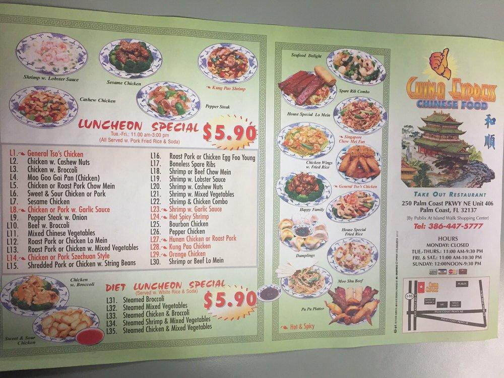 Menu at China Express restaurant, Palm Coast, 250 Palm Coast Pkwy NE #406