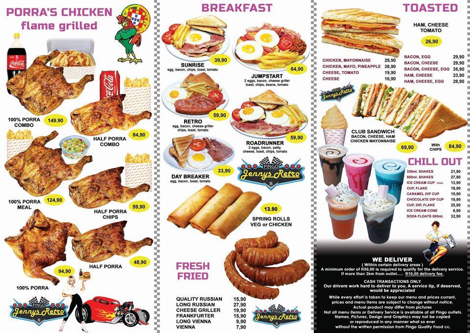 Menu at Pingo restaurant, Brakpan, Sherwood Shopping Centre