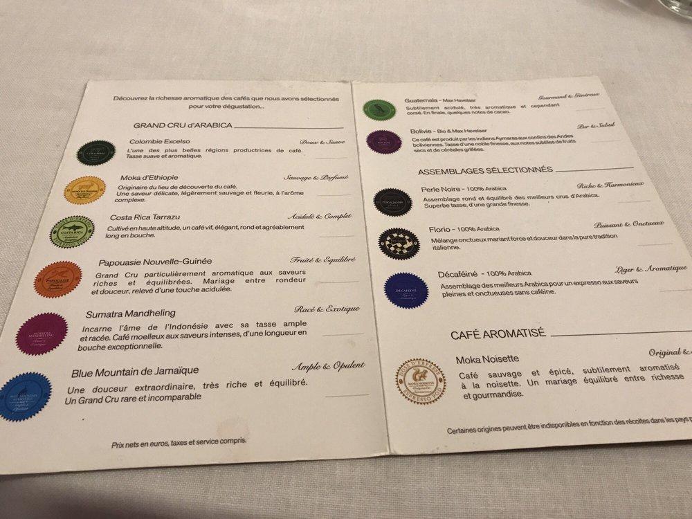 Menu at Le Foch restaurant, Reims
