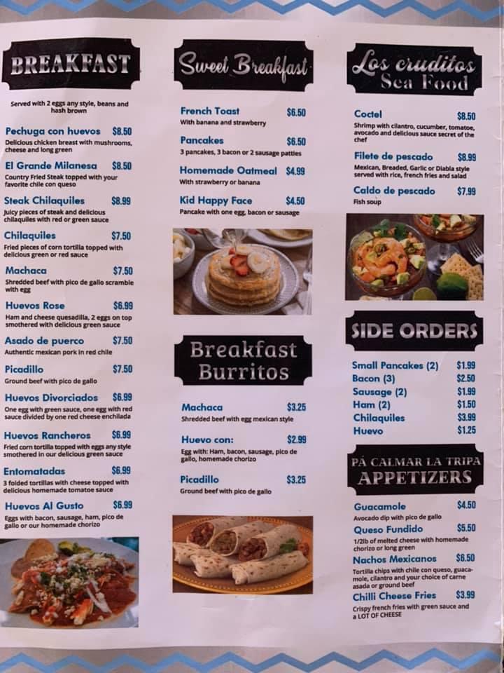Menu at The Rose Garden Restaurant Authentic Mexican Food, Anthony