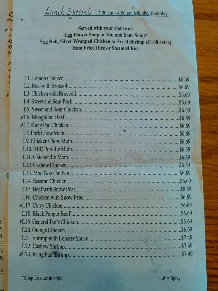 Menu at Red Lantern restaurant, West Jordan