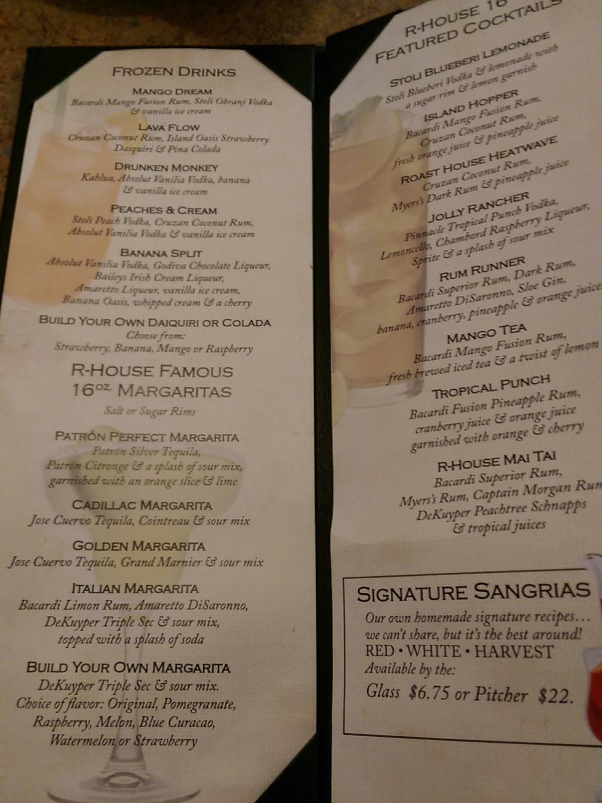 Menu at Roast House Pub & Restaurant, Pawtucket
