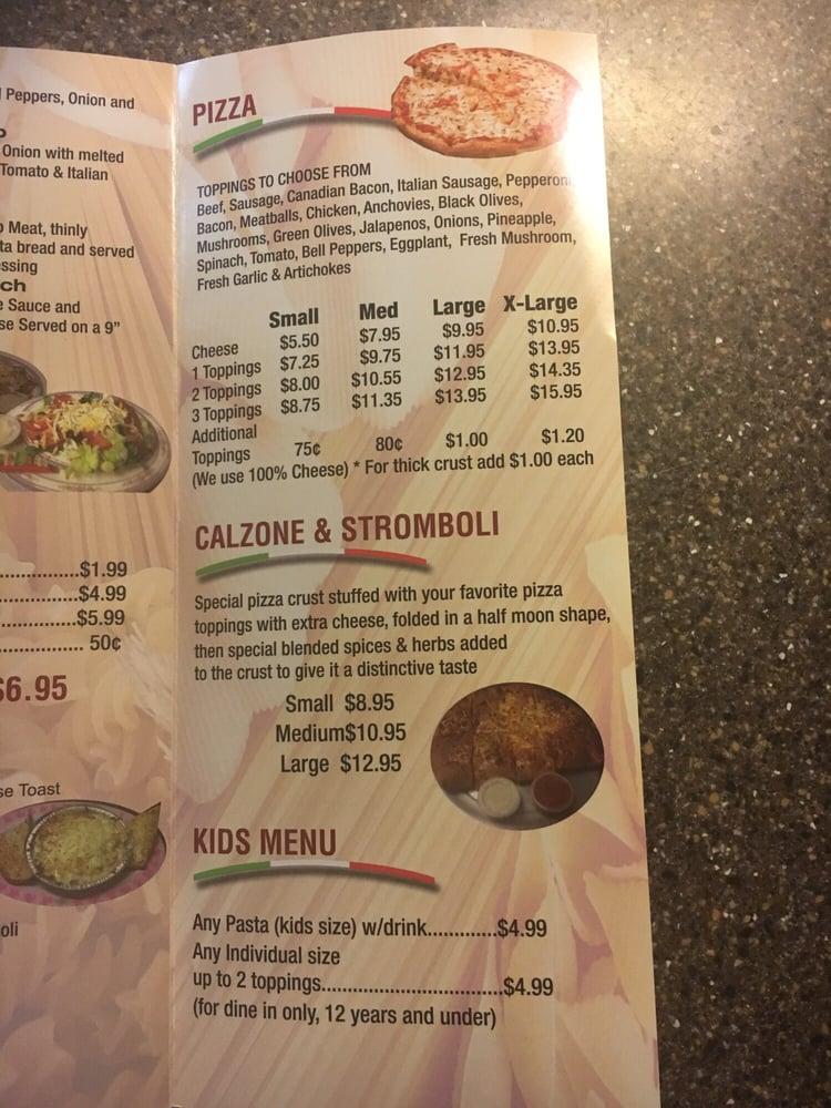 Menu at Romas Pizza pizzeria, Jacksboro, 119 S Main St