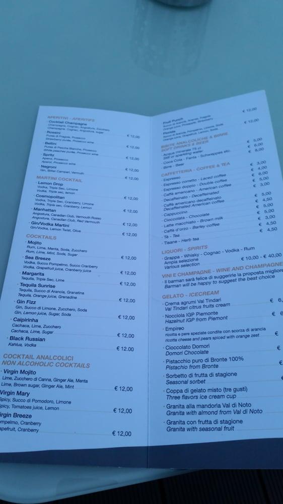 Menu at Empireo pub & bar, Florence