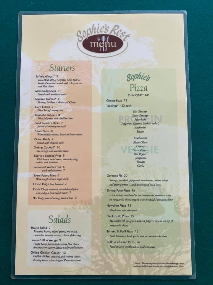 Menu at Sophie's pub & bar, Southold