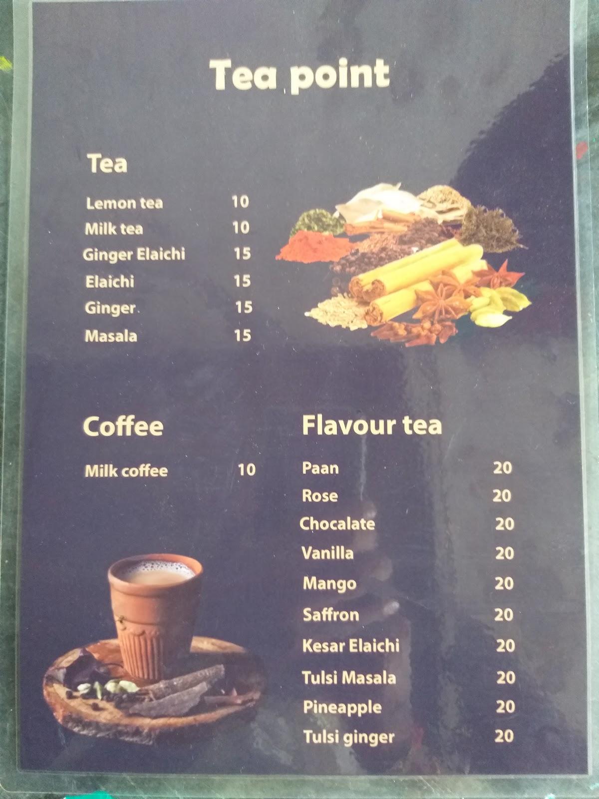 Menu at Tea Point, Brajrajnagar