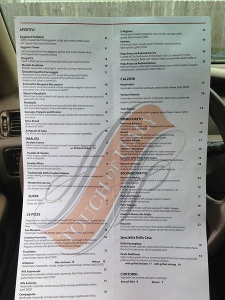 Menu at Touch of Italy pizzeria, Rehoboth Beach, Coastal Hwy