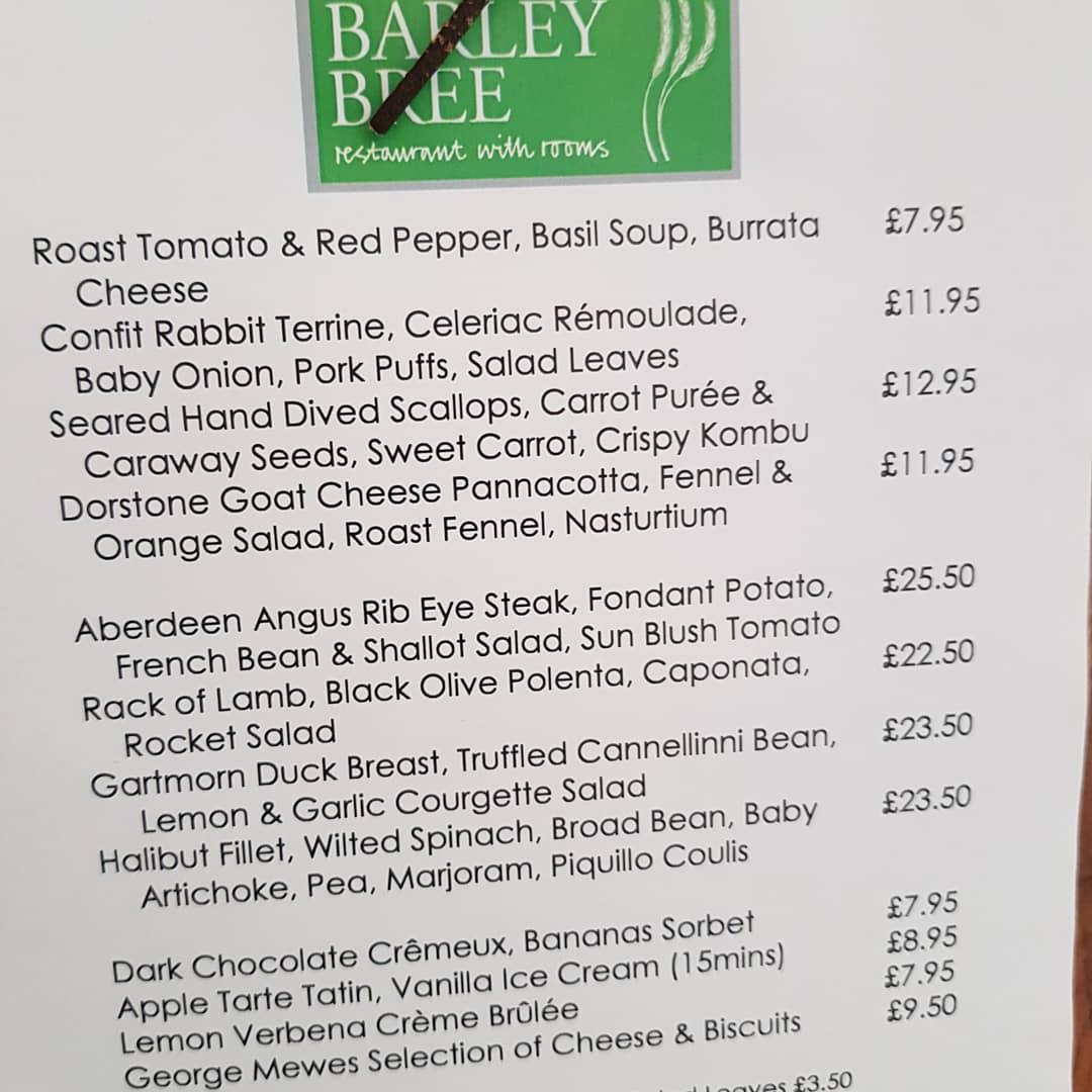 Menu at Coorie Inn Restaurant and Rooms, Muthill