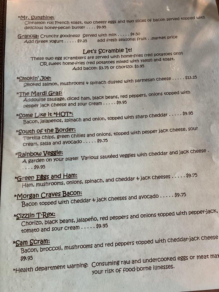Menu at Blue Moose Cafe, Port Townsend