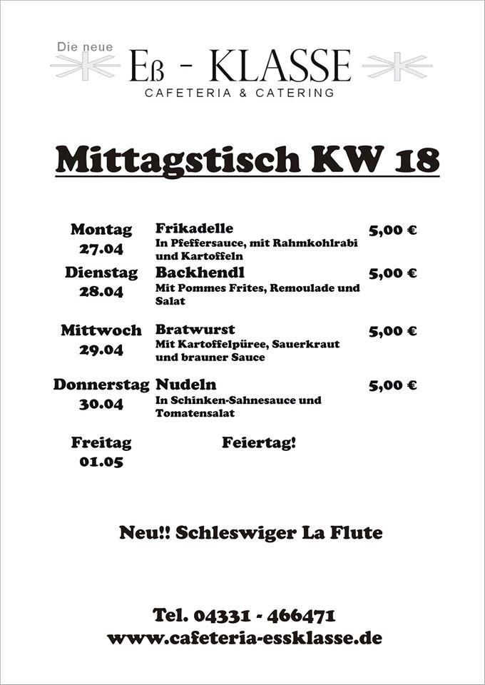 Speisekarte von Ess-Klasse Cafeteria & Catering, Rendsburg