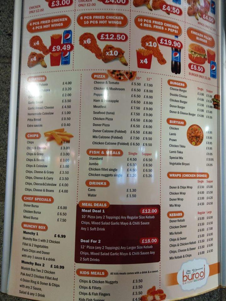 Menu at The New Blue Spice restaurant, Aberdeen