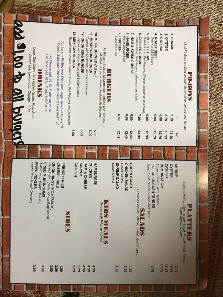Menu at Burger Express restaurant, Baton Rouge