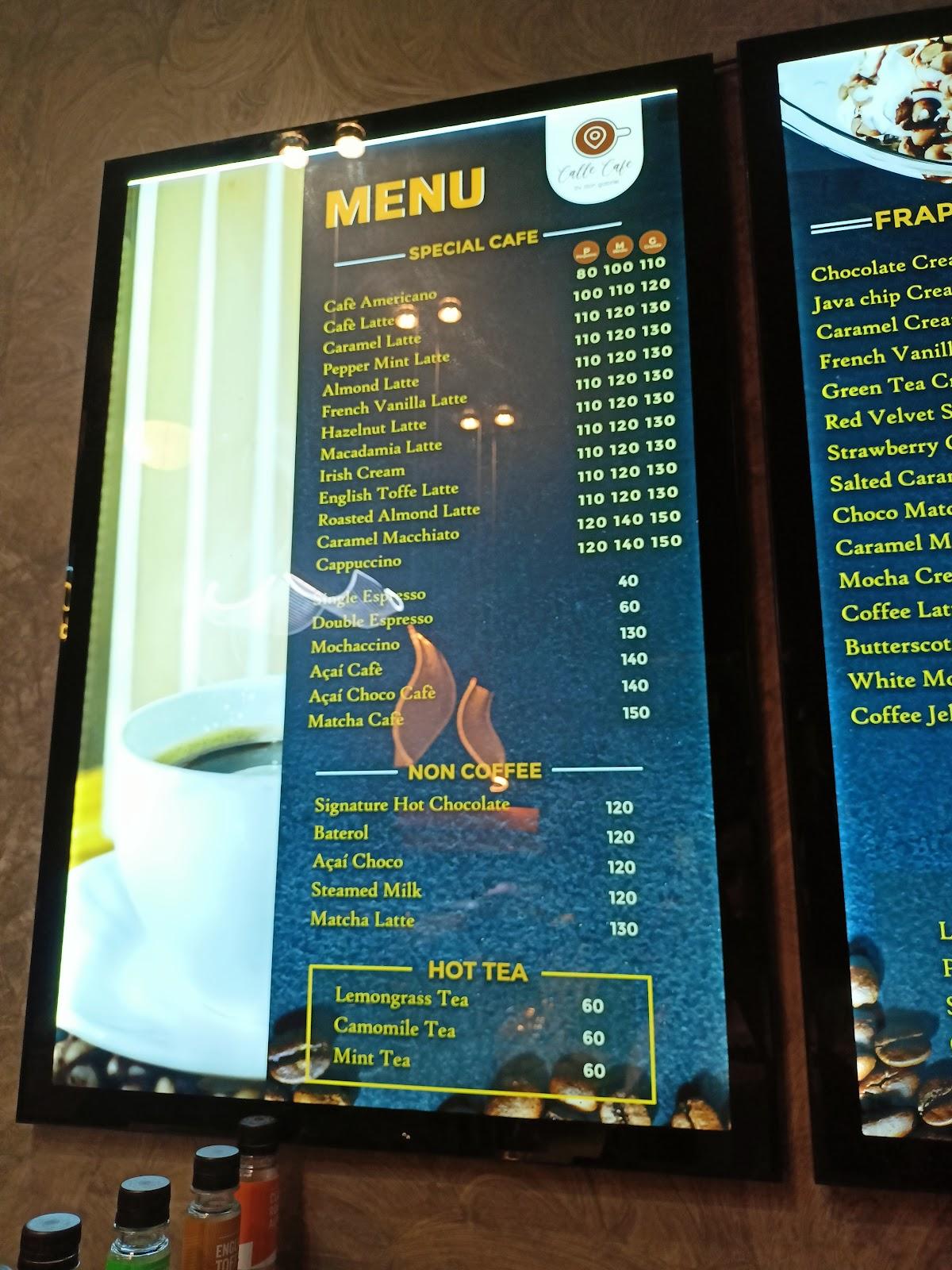 Menu at Calle Cafe by Don Gabriel Montalban Branch, Rodriguez