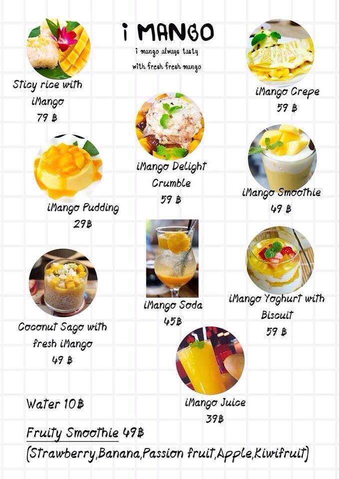 Menu at imango pub & bar, Chiang Mai