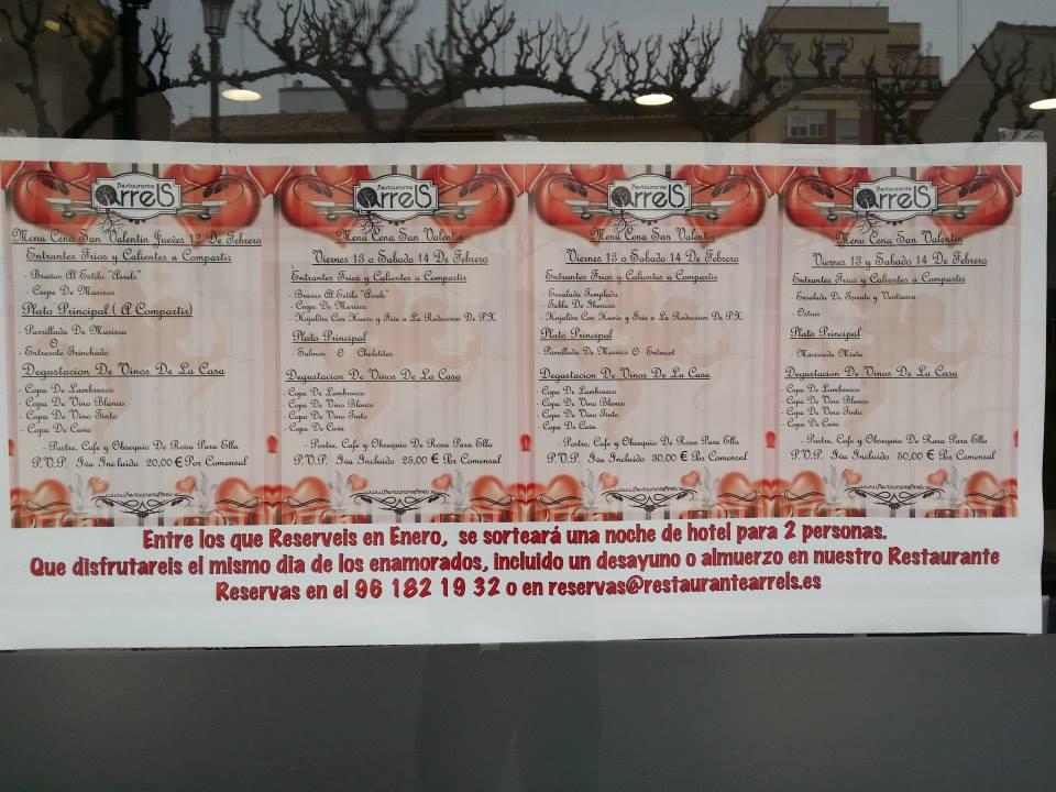 Menu at Restaurante Arrels, Godella, Calle Maria Ros