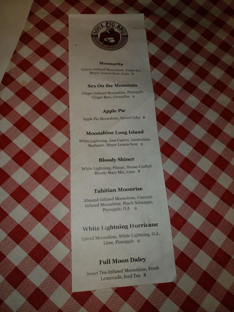 Menu at Soul Pig BBQ, Decatur