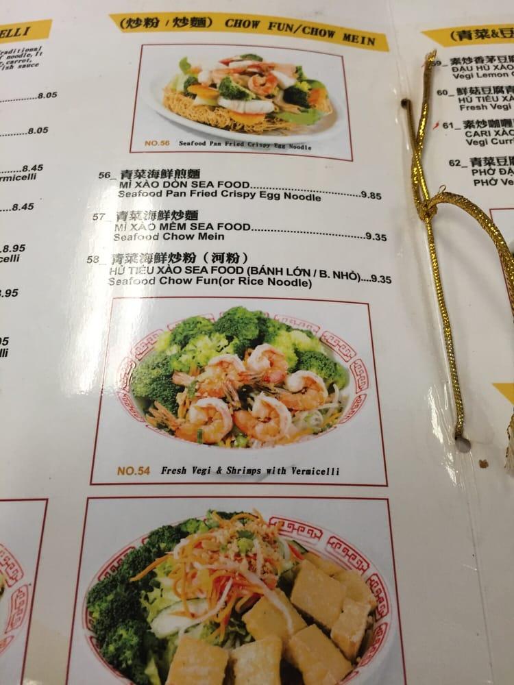 Menu at Golden Star Vietnamese Restaurant, San Francisco