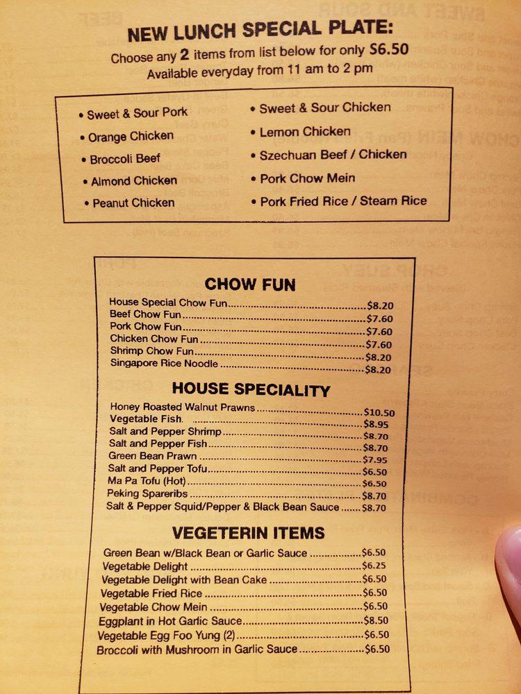 Menu at Kowloon Kitchen Take Out restaurant, San Jose