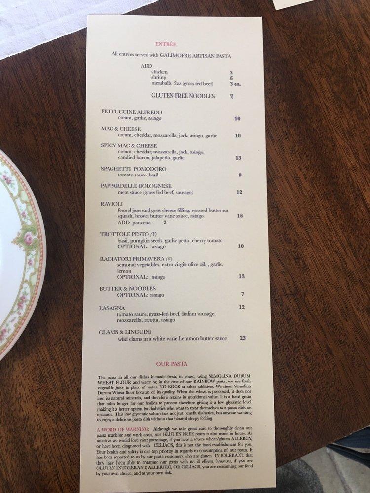 Menu at Italianesque restaurant, Nampa