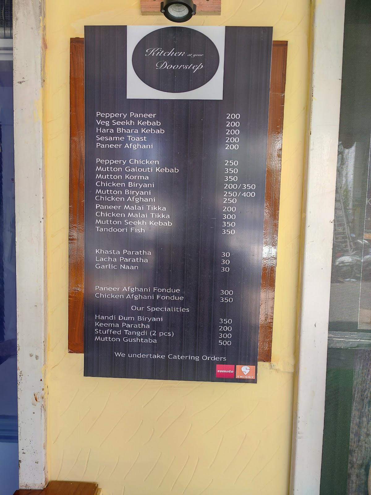Menu at Kitchen At Your Doorstep, Bhopal