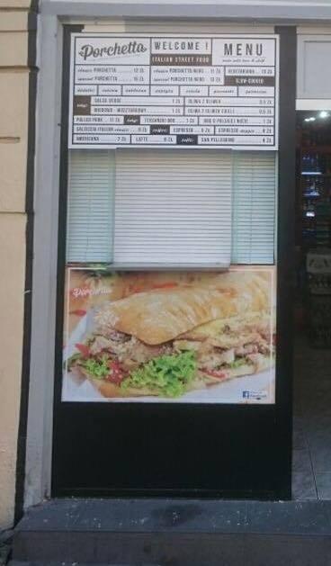 Menu at Porchetta restaurant, Warsaw