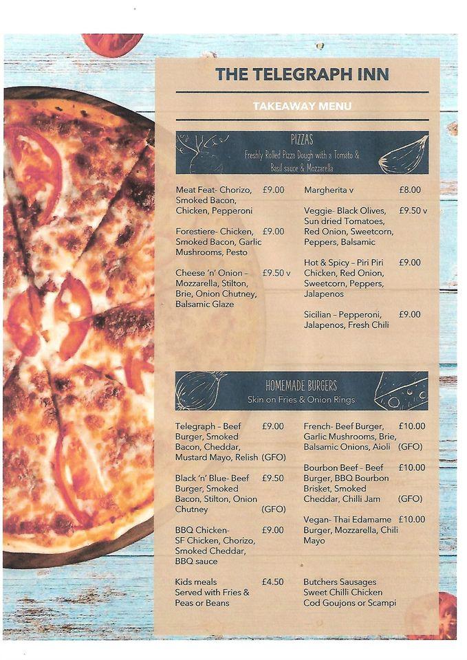 Menu at The Telegraph Inn(under new management) pub & bar, Northampton ...