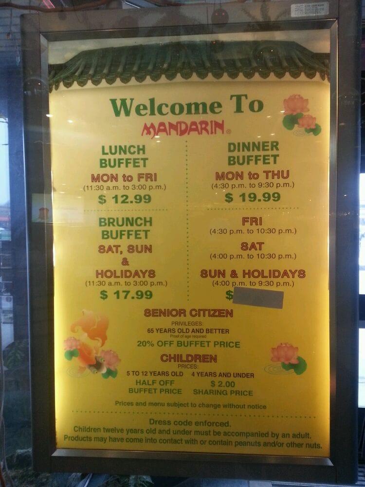 Menu at Mandarin Restaurant, London, 387 Wellington Rd