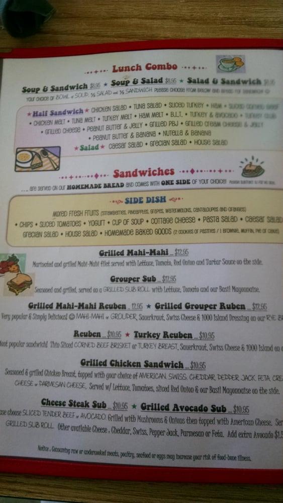 Menu at Simply Delicious Cafe & Bakery, Cocoa Beach