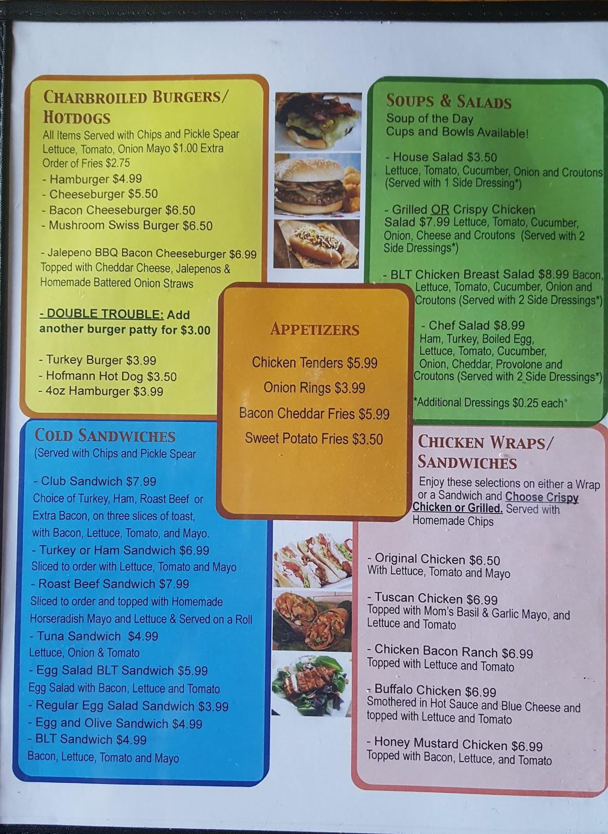 Menu at Artie's Hometown Diner restaurant, Pulaski