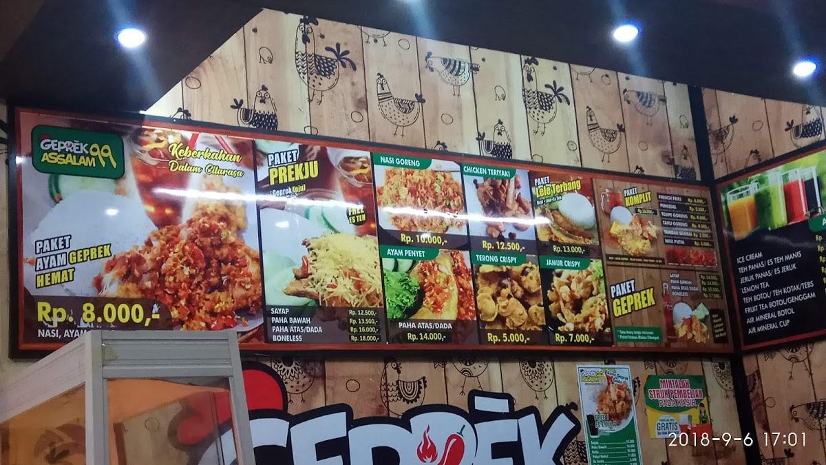 Menu at Geprek Assalam 99 Ponorogo 1 restaurant, Ponorogo