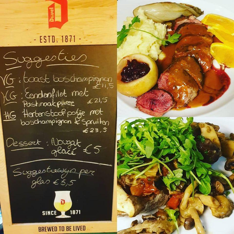 Menu at La Pipe d'Anvers, Antwerp
