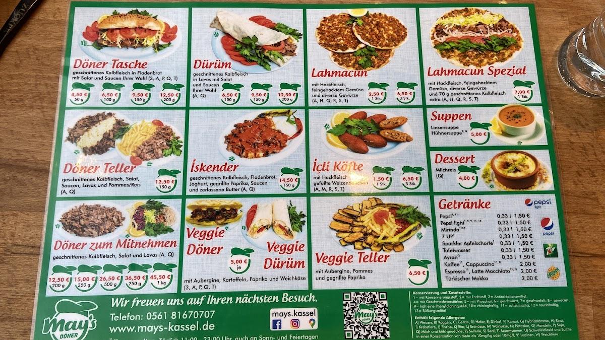 Carta de May's Döner Restaurant Drive-In Kassel, Kassel
