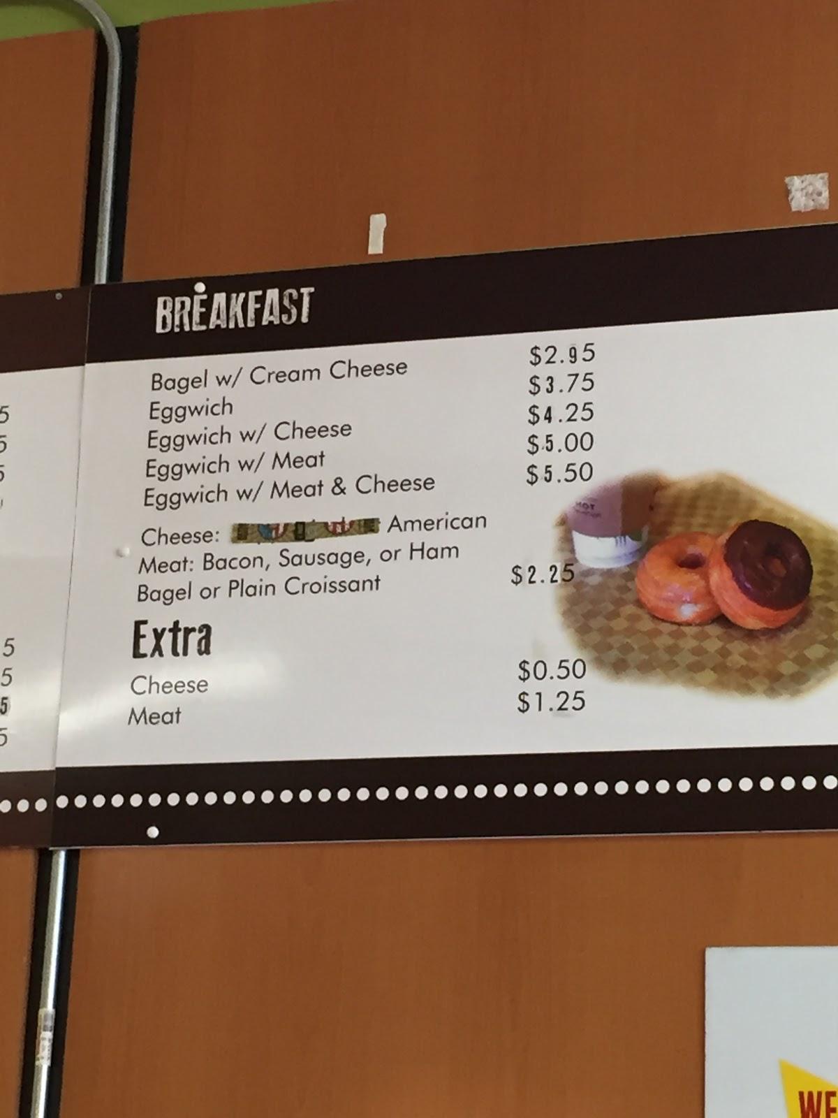 Menu at Happy Donuts restaurant, Burlingame, El Camino Real