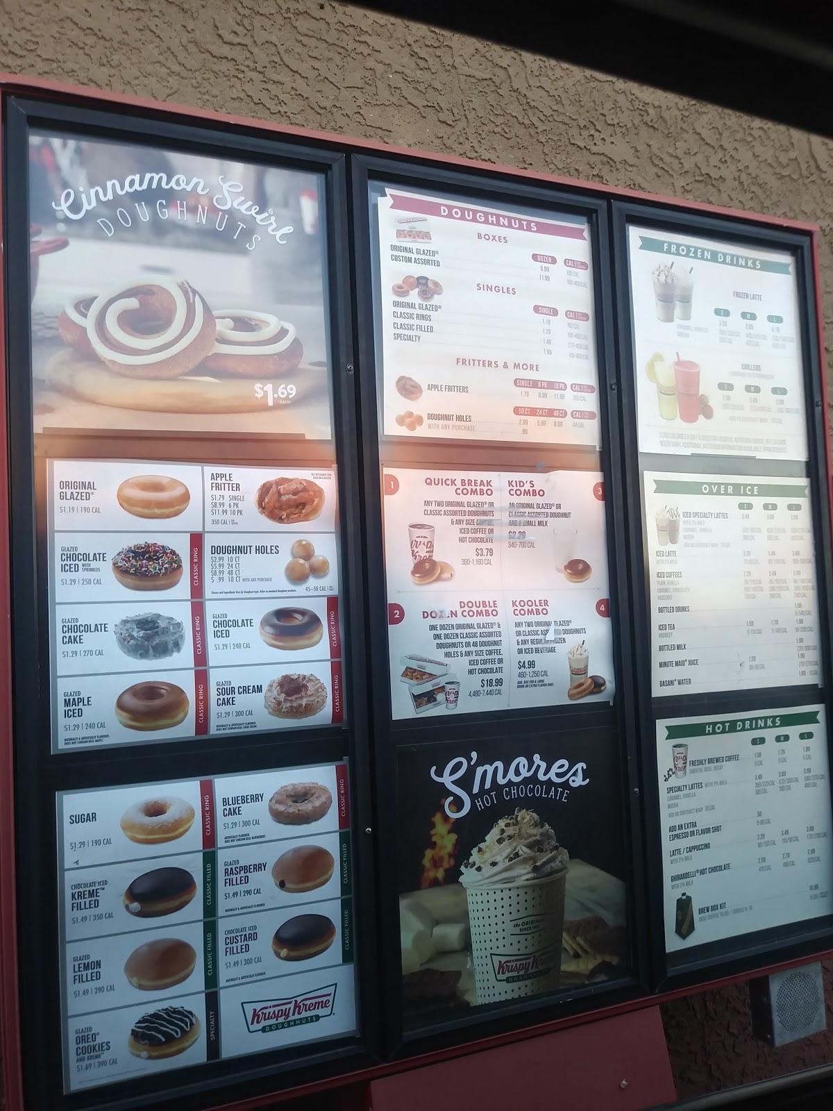 Menu at Krispy Kreme restaurant, Phoenix, W Indian School Rd
