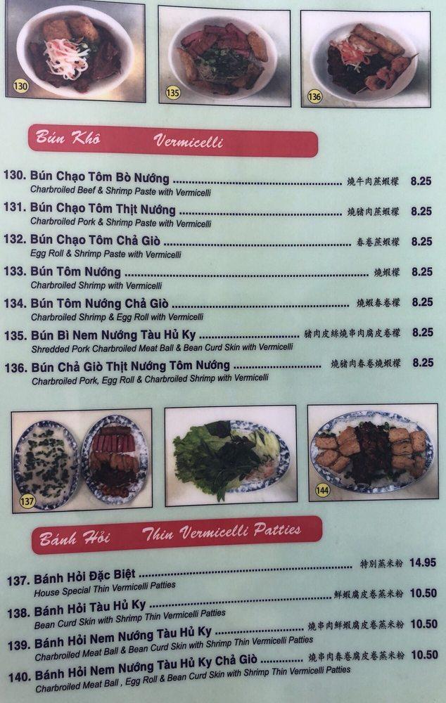Menu at Com Tam Ninh Kieu restaurant, Rosemead