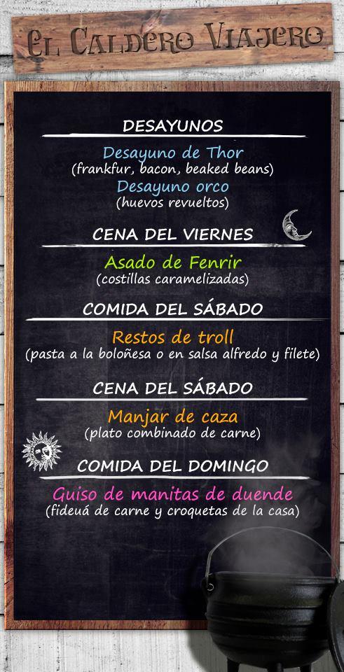 Menu at El Caldero Viajero pub & bar, Valencia