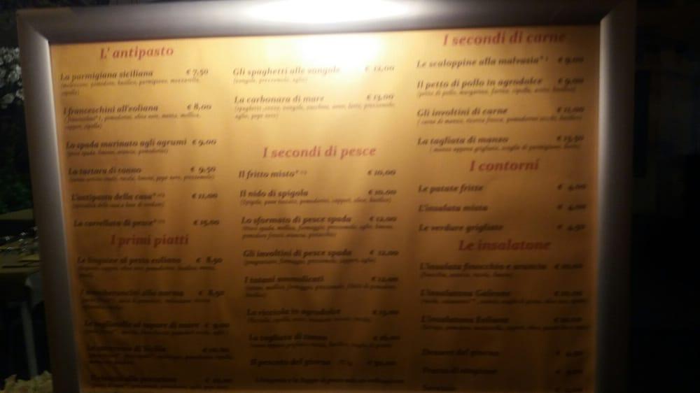 Menu at Ristorante Pizzeria Bar Il Galeone di Monte Domenica, Lipari