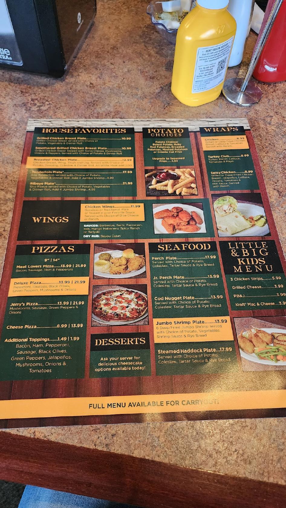 Menu at The Ravine Pub, Grill & Banquet Hall, Green Bay