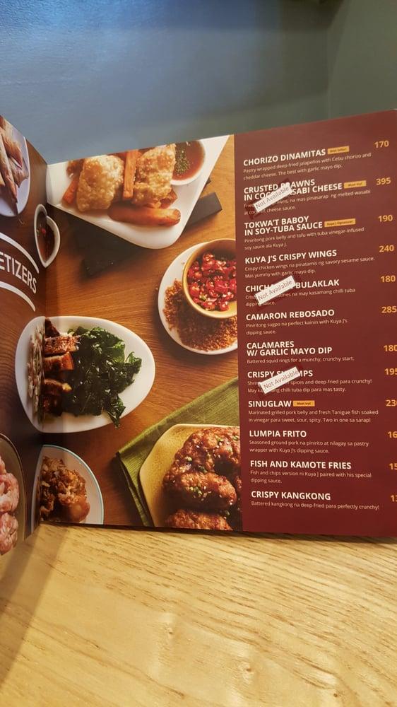 Menu at Kuya J - SM BF Parañaque restaurant, Parañaque, F25M+29F