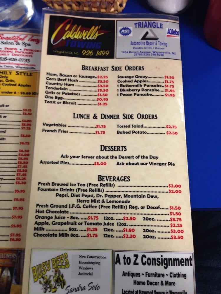 Menu at Country Vittles Family Style Restaurant, Maggie Valley
