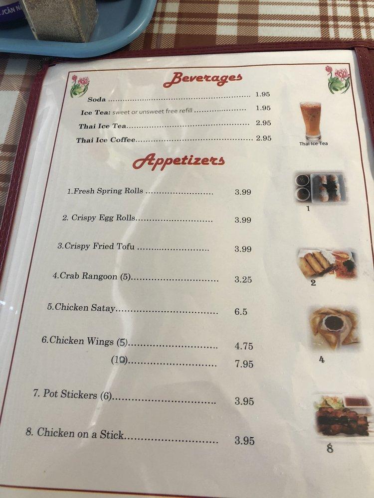Menu at Thai Taste restaurant, Tulsa