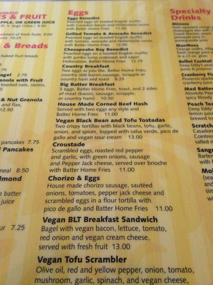 Menu at The Mad Batter Restaurant & Bar, Cape May