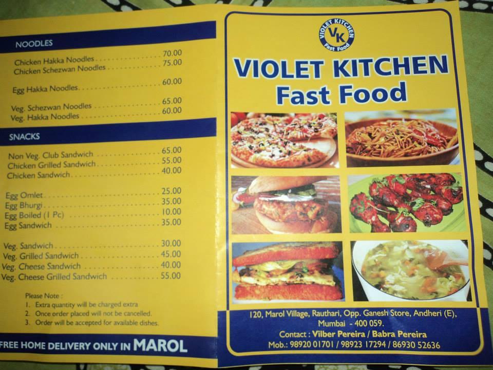 Menu at Violet Kitchen, Mumbai