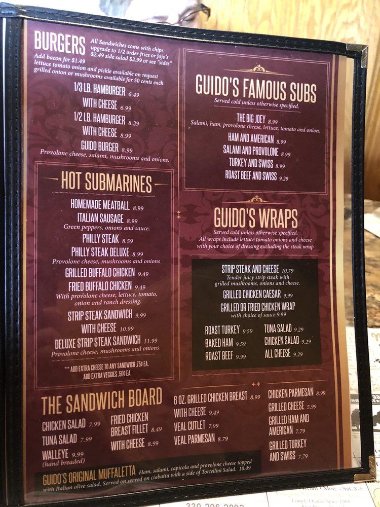 Menu at Guido's Pizza & Catering pizzeria, Ravenna