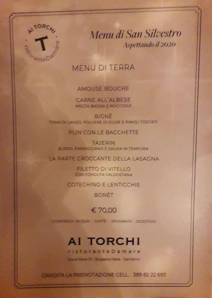 Menu at Ristorante Ai Torchi, Bussana