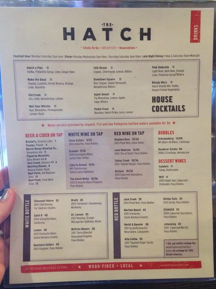Menu at The Hatch Rotisserie & Bar, Paso Robles